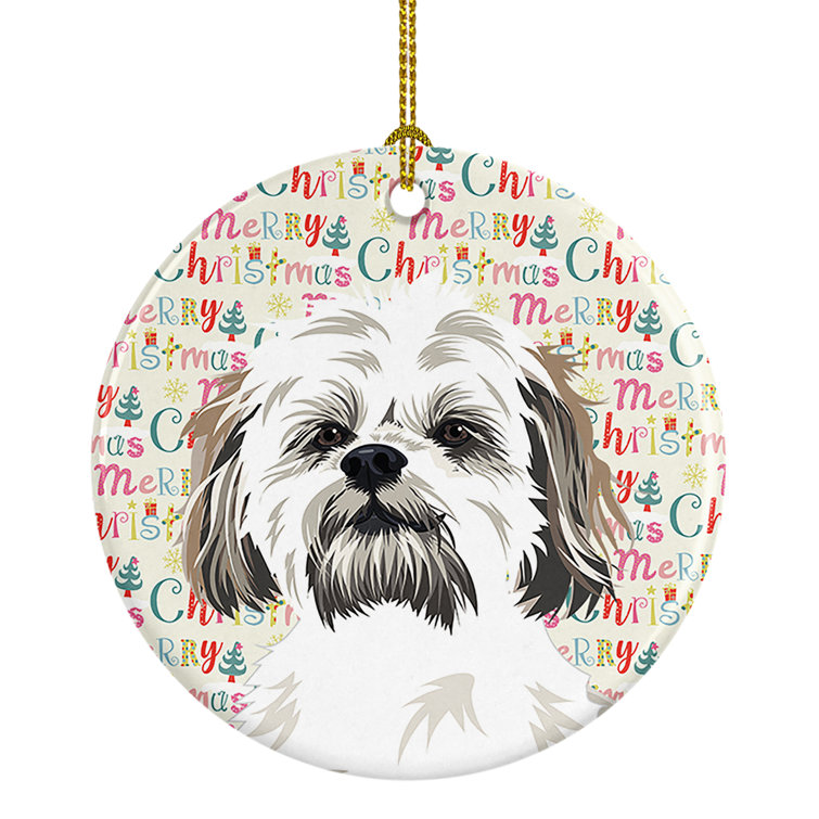 The Holiday Aisle® Shih-Tzu 1 Hanging Figurine Ornament | Wayfair
