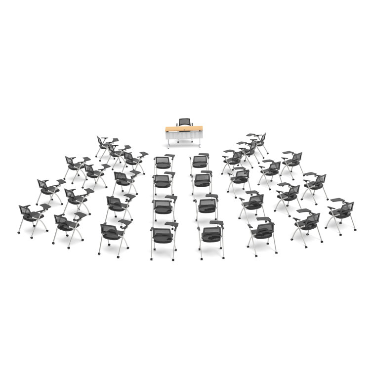 Team Tables Classroom Training Table and Chair Set with Modesty Panel ...