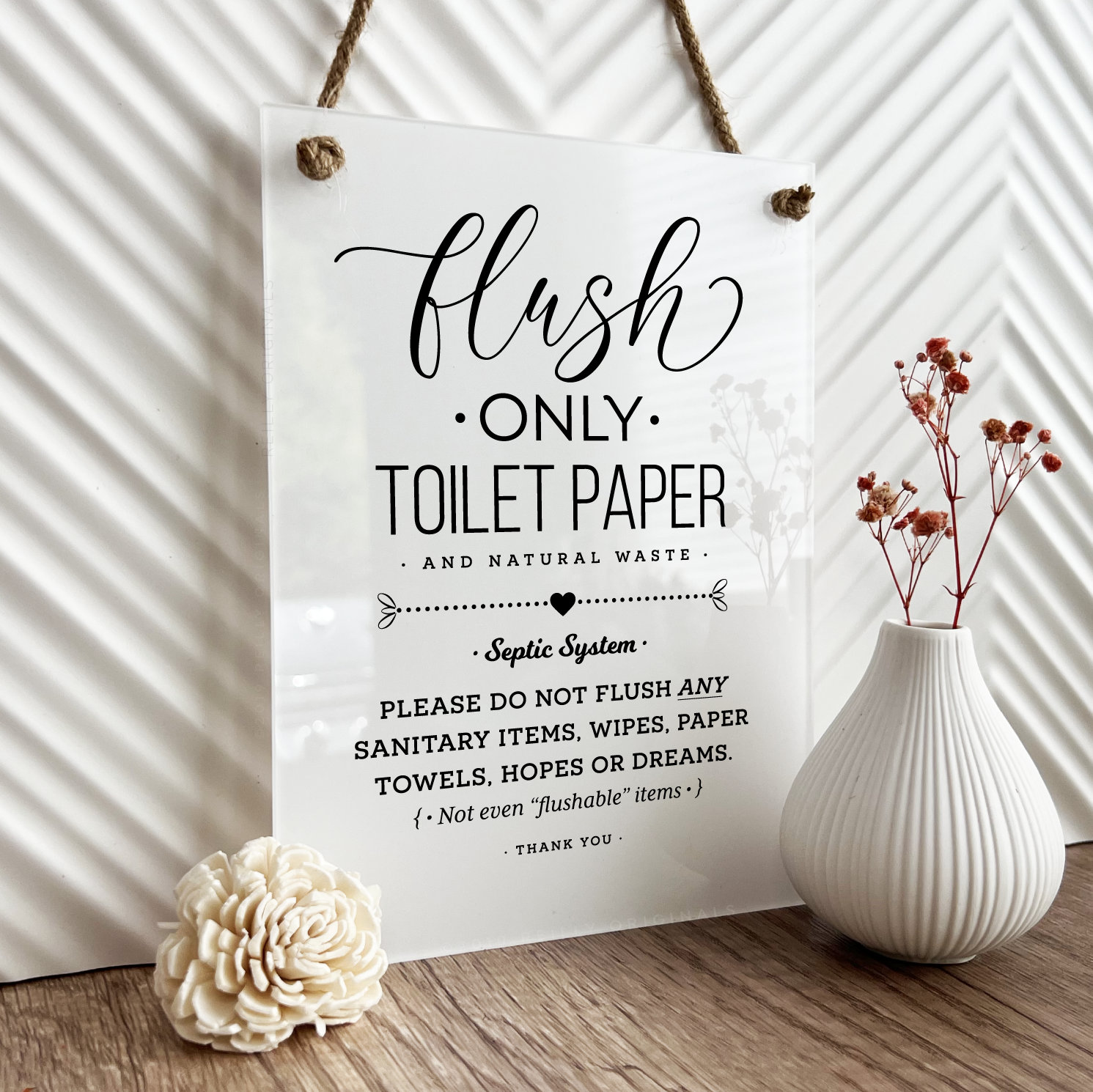 Reilly Originals Septic System Sign, Flush Only Toilet Paper and ...