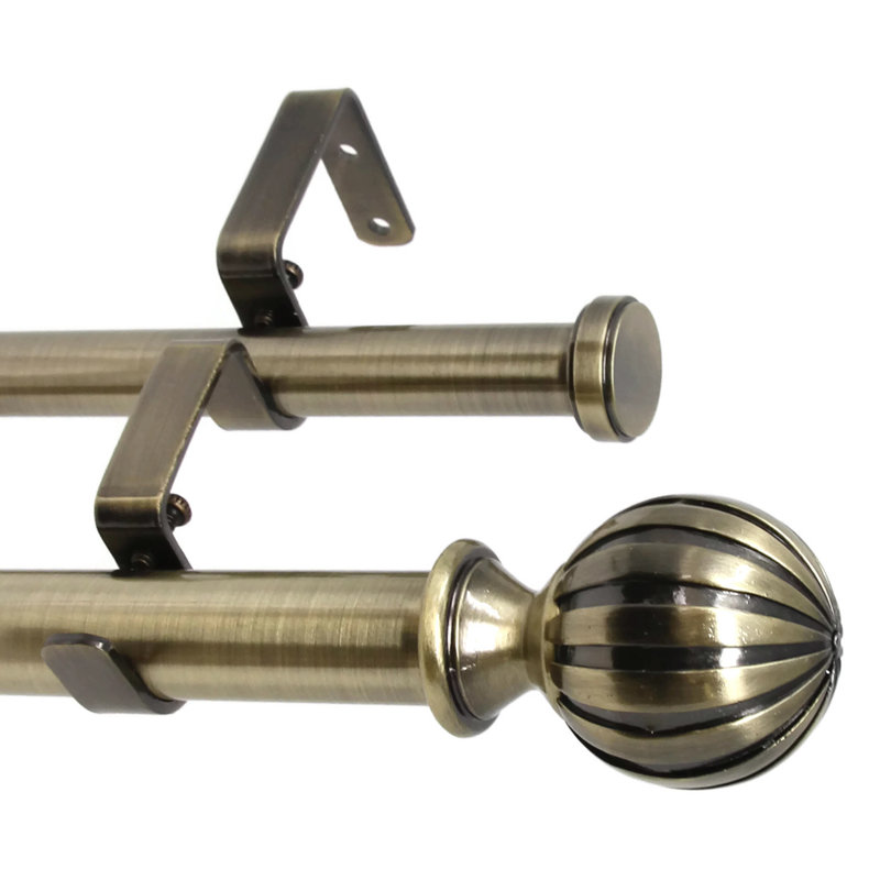 Charlton Home® Courson Fluted Ball Flat Button Drapery Window Double ...