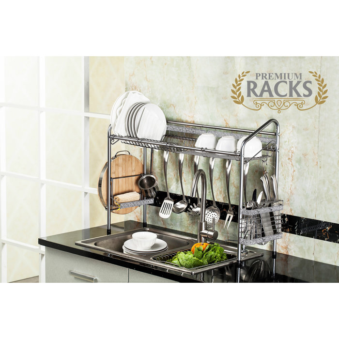 Premium Racks Professional Over the Sink Stainless Steel Dish Rack ...