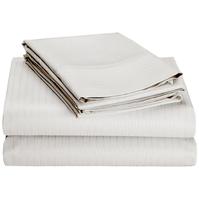 Malibu 600 Thread Count Striped Egyptian Certified Cotton Sheet Set ...