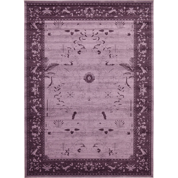 Bungalow Rose Godina Power Loom Performance Violet Rug & Reviews | Wayfair