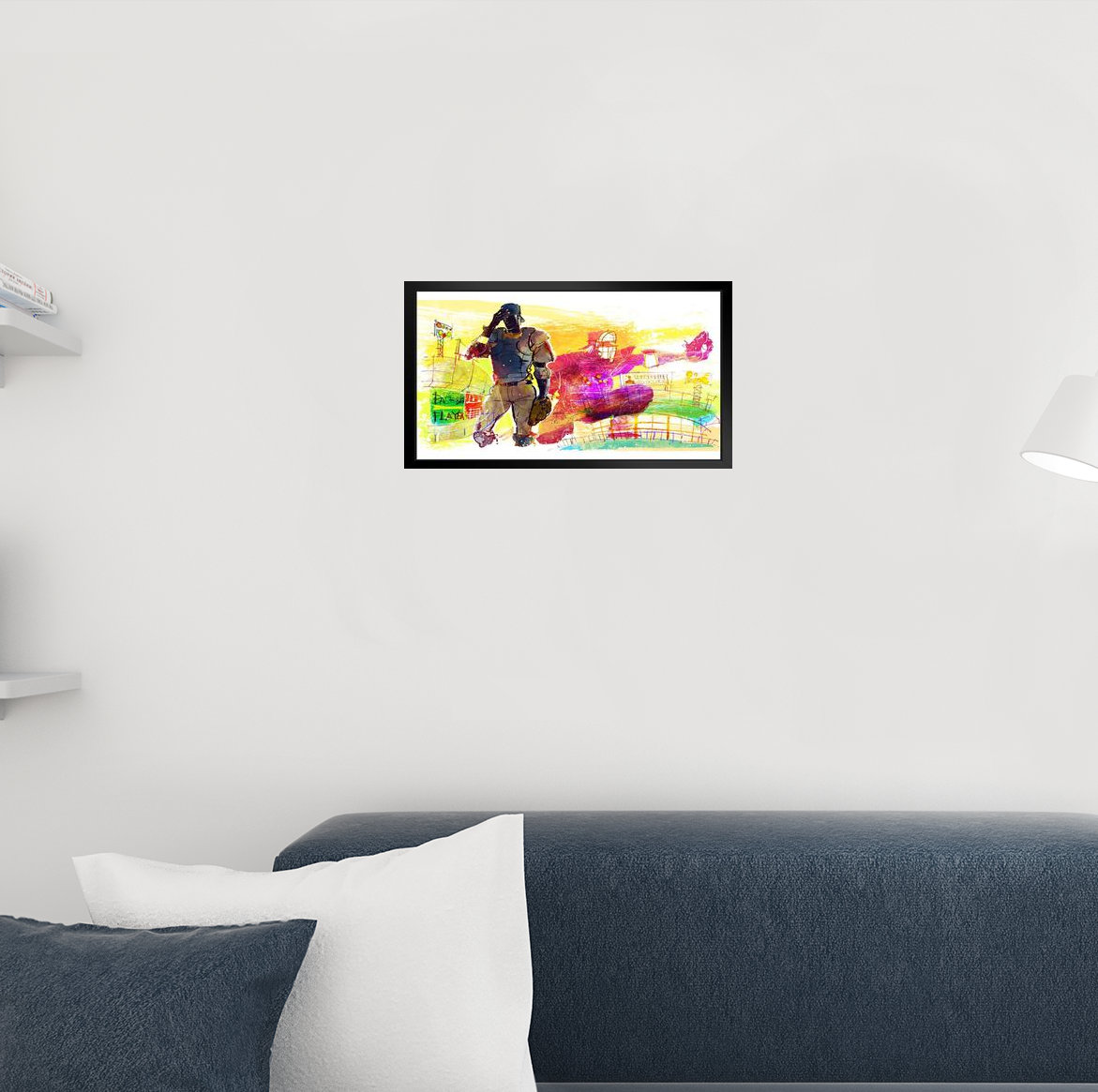 Latitude Run® Baseball Catcher And Pitcher In Stadium Illustration ...