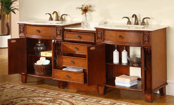 Astoria Grand Toledo 84'' Free-standing Double Bathroom Vanity with ...
