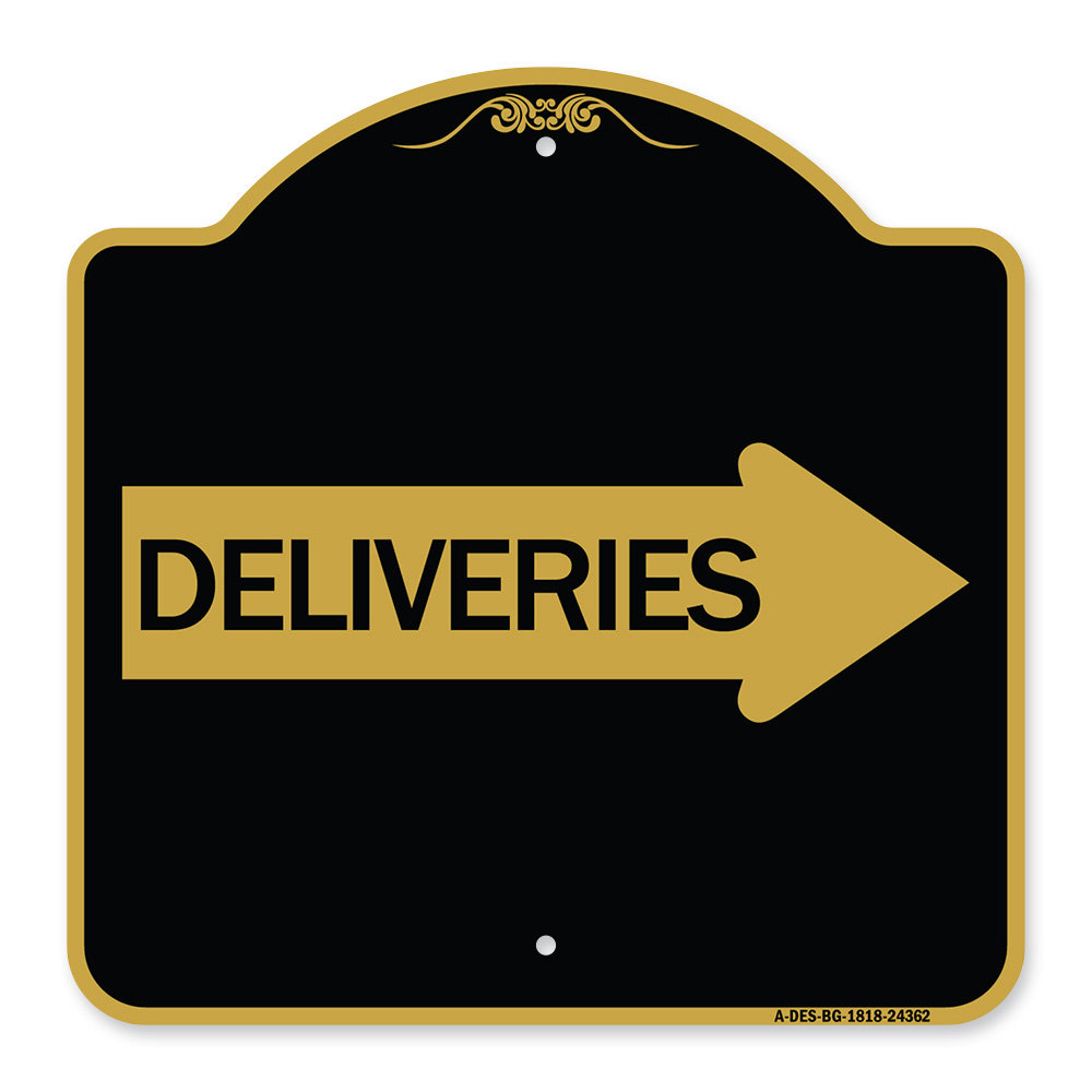 Signmission Designer Series Sign - Deliveries (With Right Arrow ...