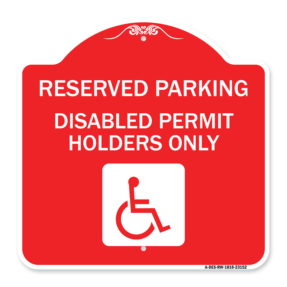 Signmission Designer Series Sign - Reserved Parking - Disabled Permit ...