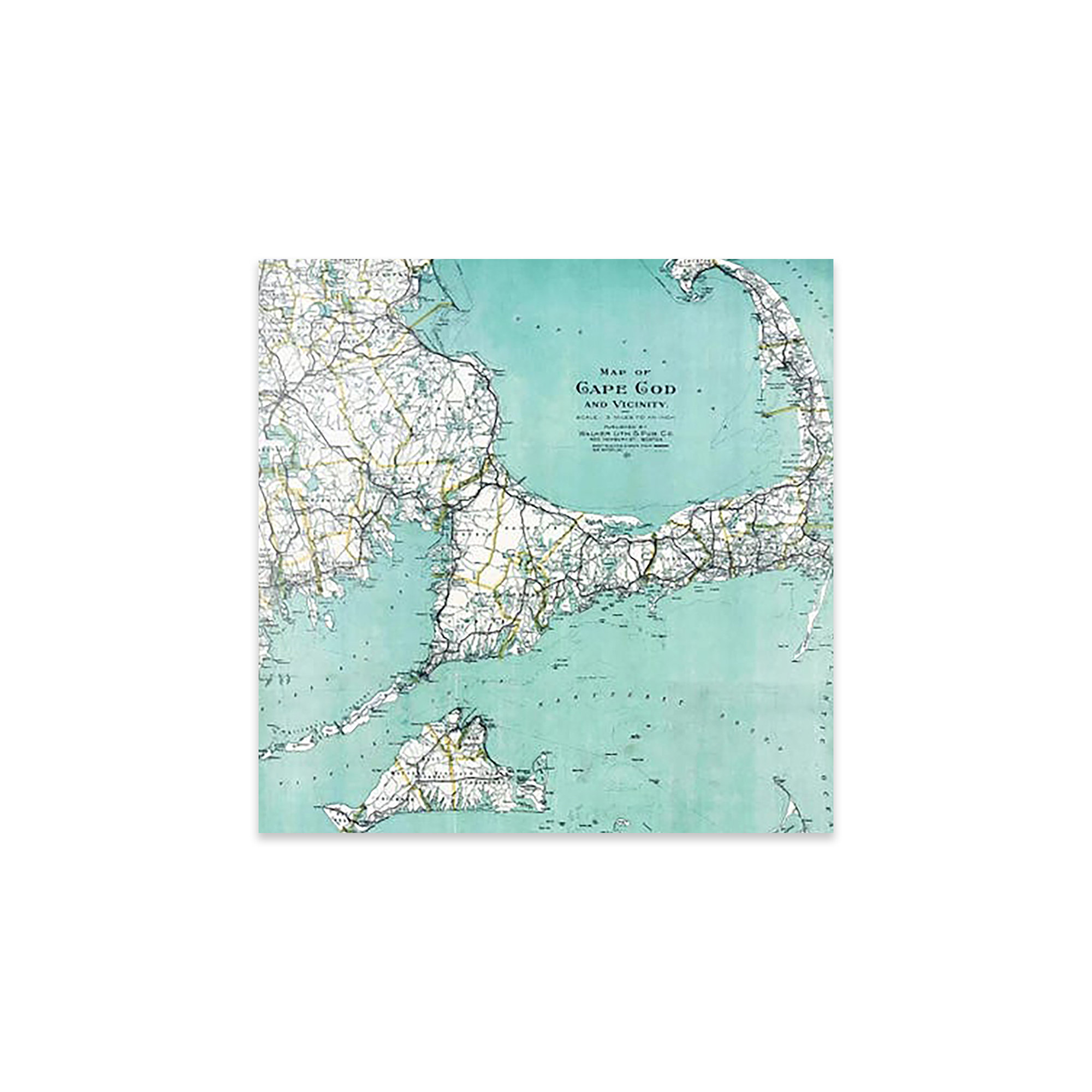 Breakwater Bay Cape Cod And Vicinity Map by - Unframed Graphic Art ...