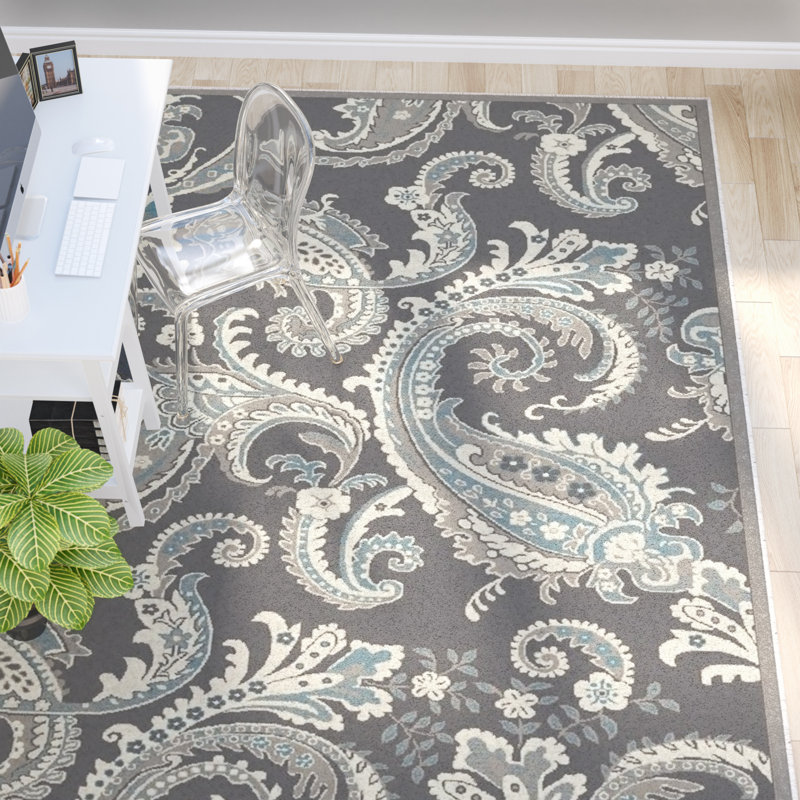 Andover Mills Knudtson Gray Paisley Area Rug & Reviews | Wayfair