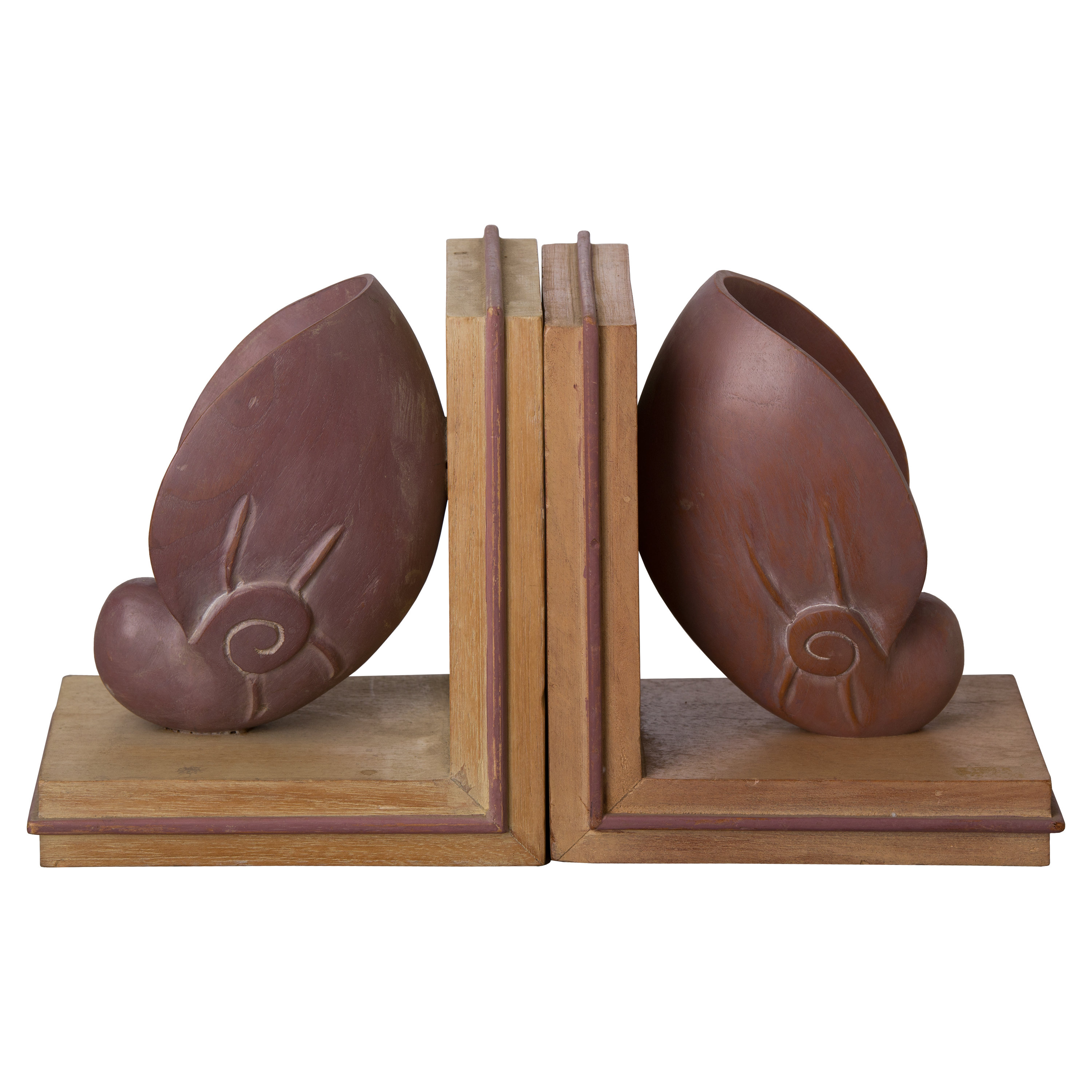 Rosecliff Heights Hand-Carved Nautilus Bookends | Wayfair