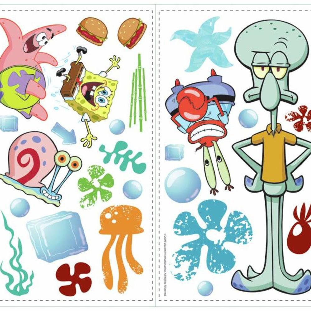 Room Mates Favorite Characters 30 Piece Nickelodeon Sponge Bob Square ...