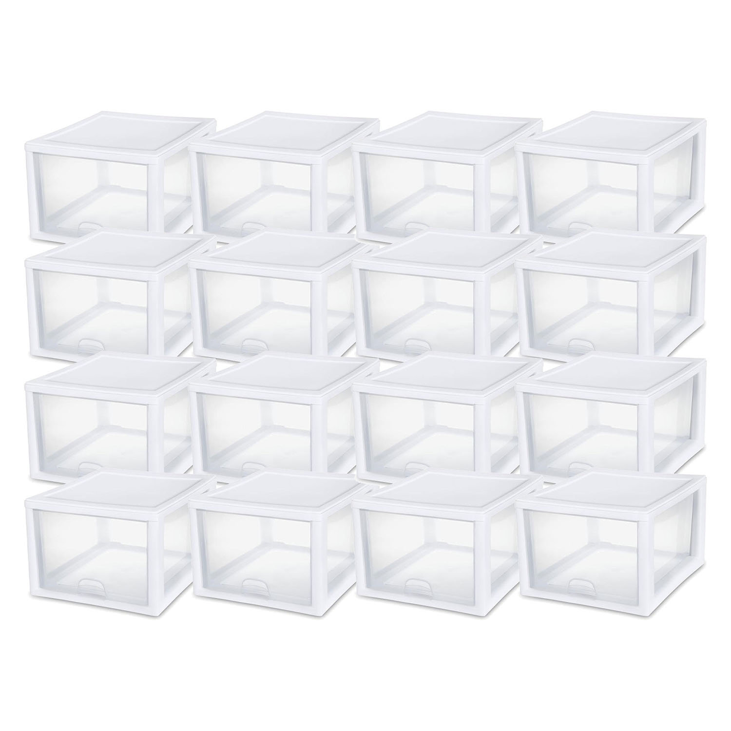 Sterilite 27 Qt Modular Stacking Storage Drawer Organization Container ...