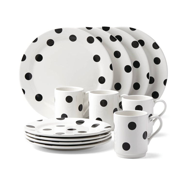 kate spade new york All In Good Taste Deco Dot 12 Piece Dinnerware Set ...