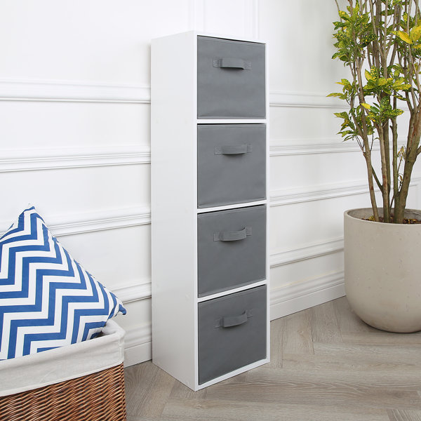 17 Stories Jane 4 Box Bookcase with 4 baskets | Wayfair.co.uk
