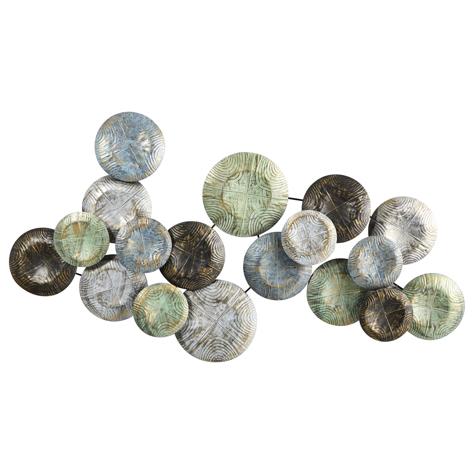 Bungalow Rose Embossed Metal Disc Wall Décor | Wayfair