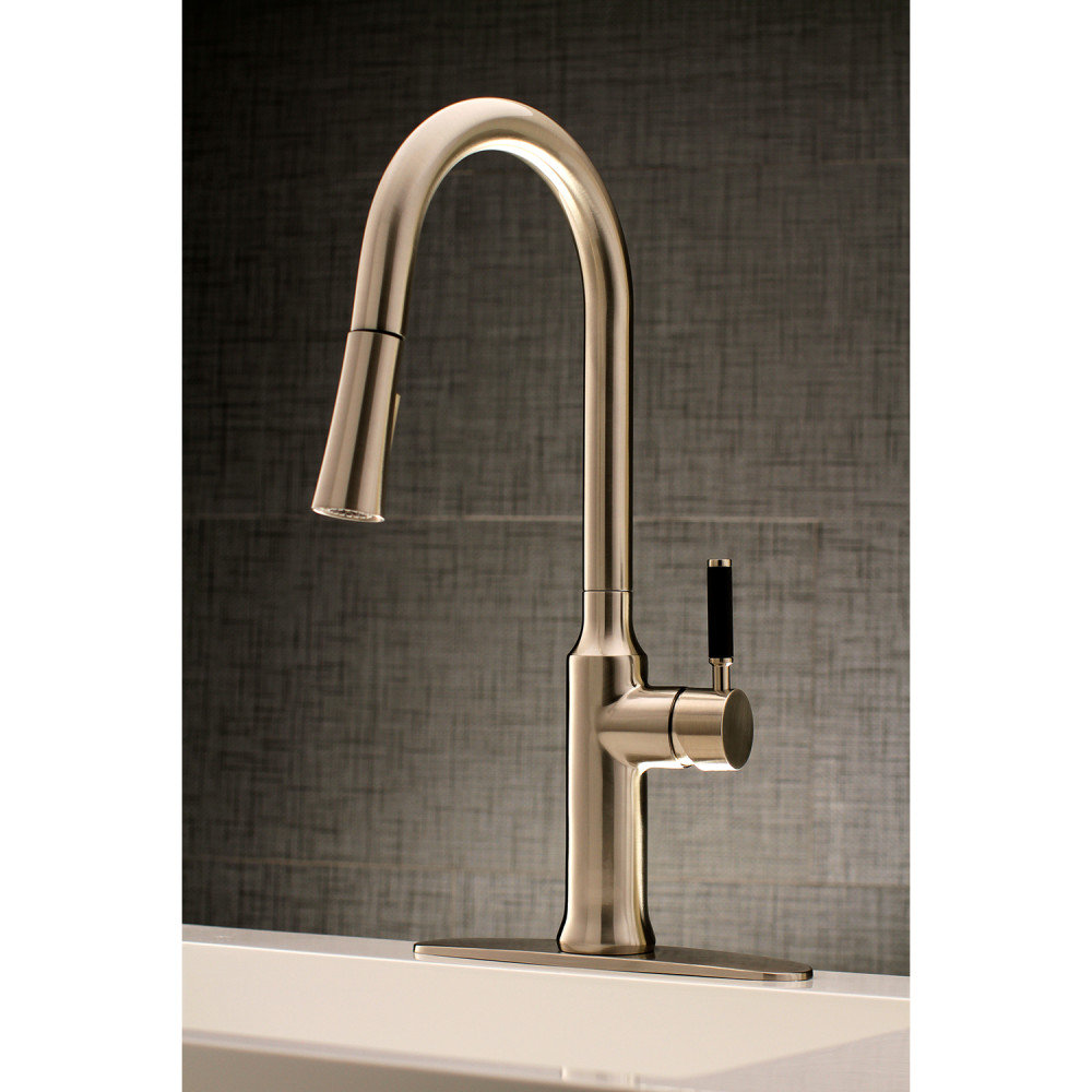 Kingston Brass Kaiser Single Handle Pull Down Kitchen Faucet & Reviews ...