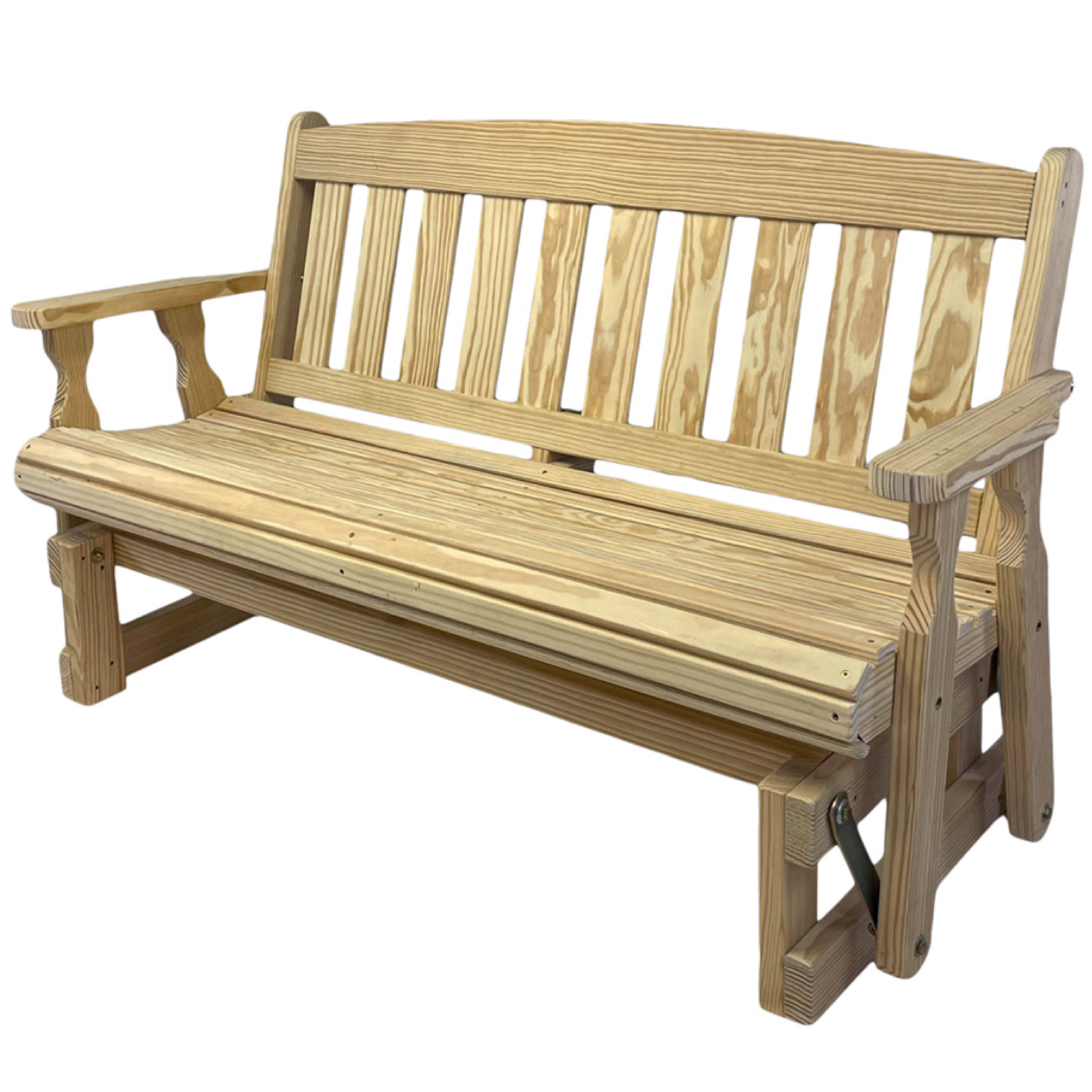 Amish Casual Heavy Duty 800 Lb Mission Treated Porch Glider Bench, 4ft ...