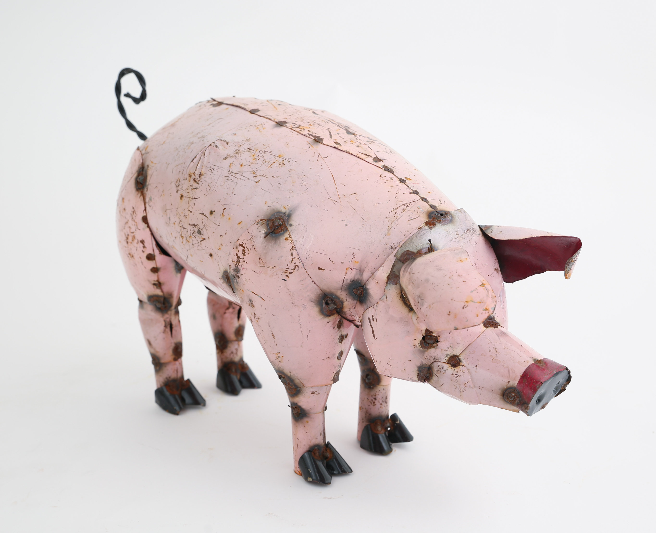 August Grove® Maricela The Handmade Pig-Recycled Metal Figurine ...