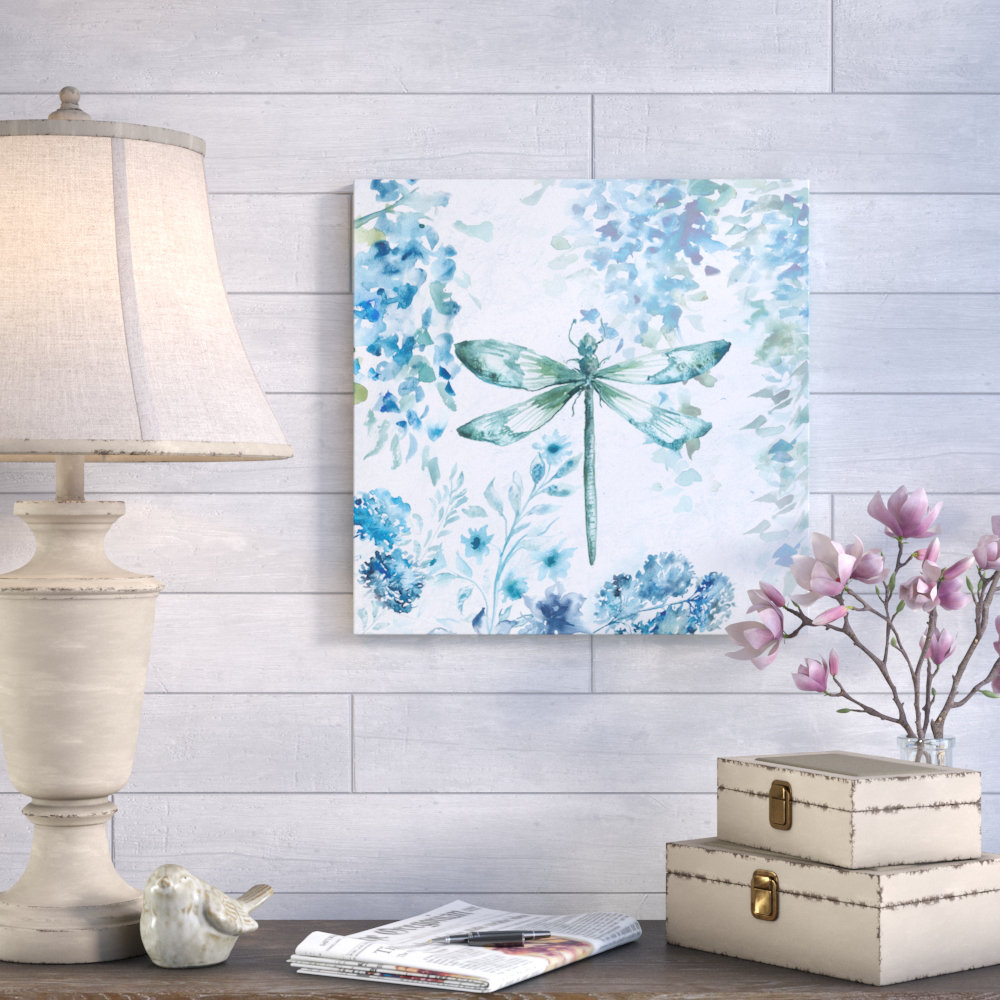 August Grove® Wisteria And Dragonfly IV by Tre Sorelle Studios - Wrapped Canvas Painting | Wayfair