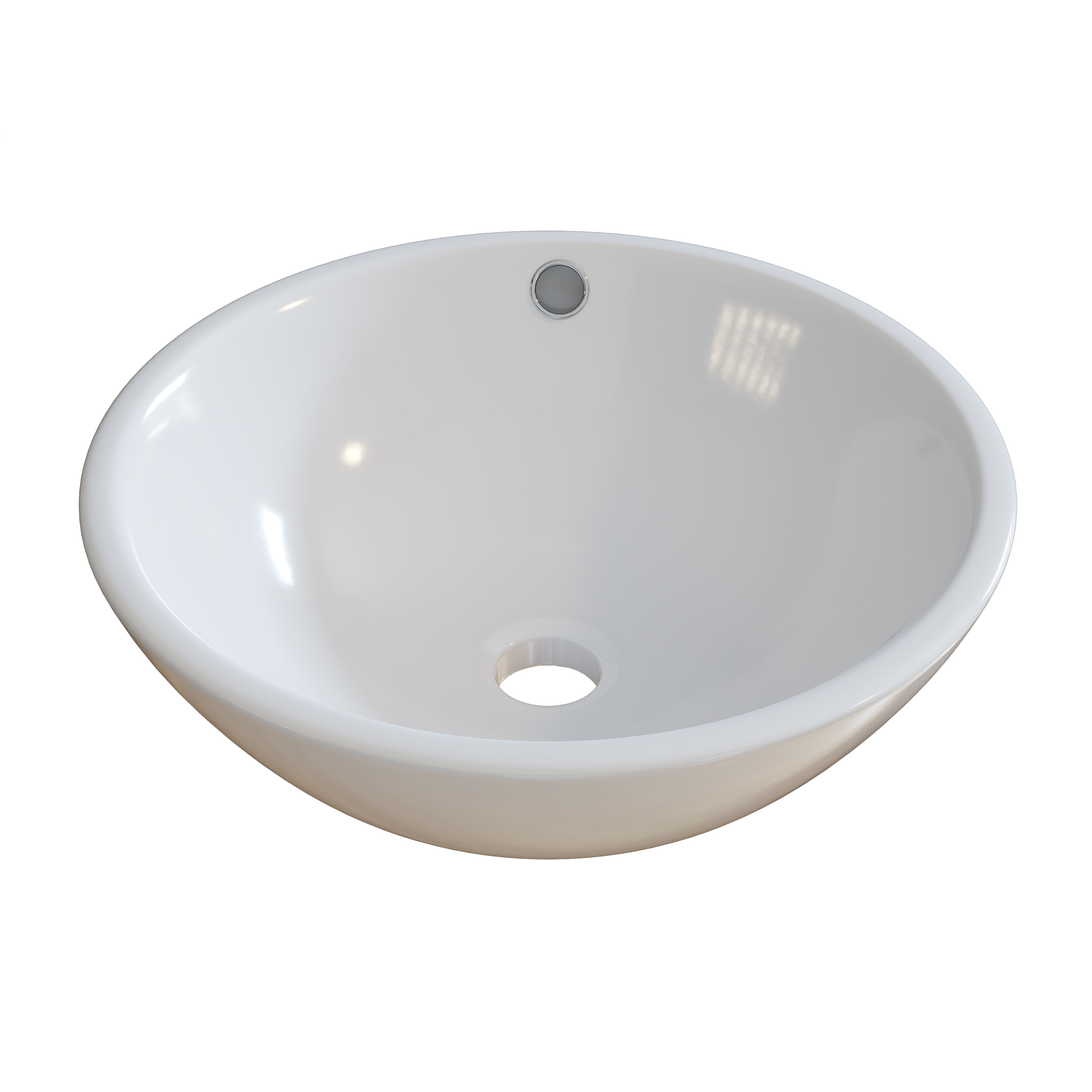 Glass Warehouse 17.72'' Ceramic Circular Vessel Bathroom Sink with ...