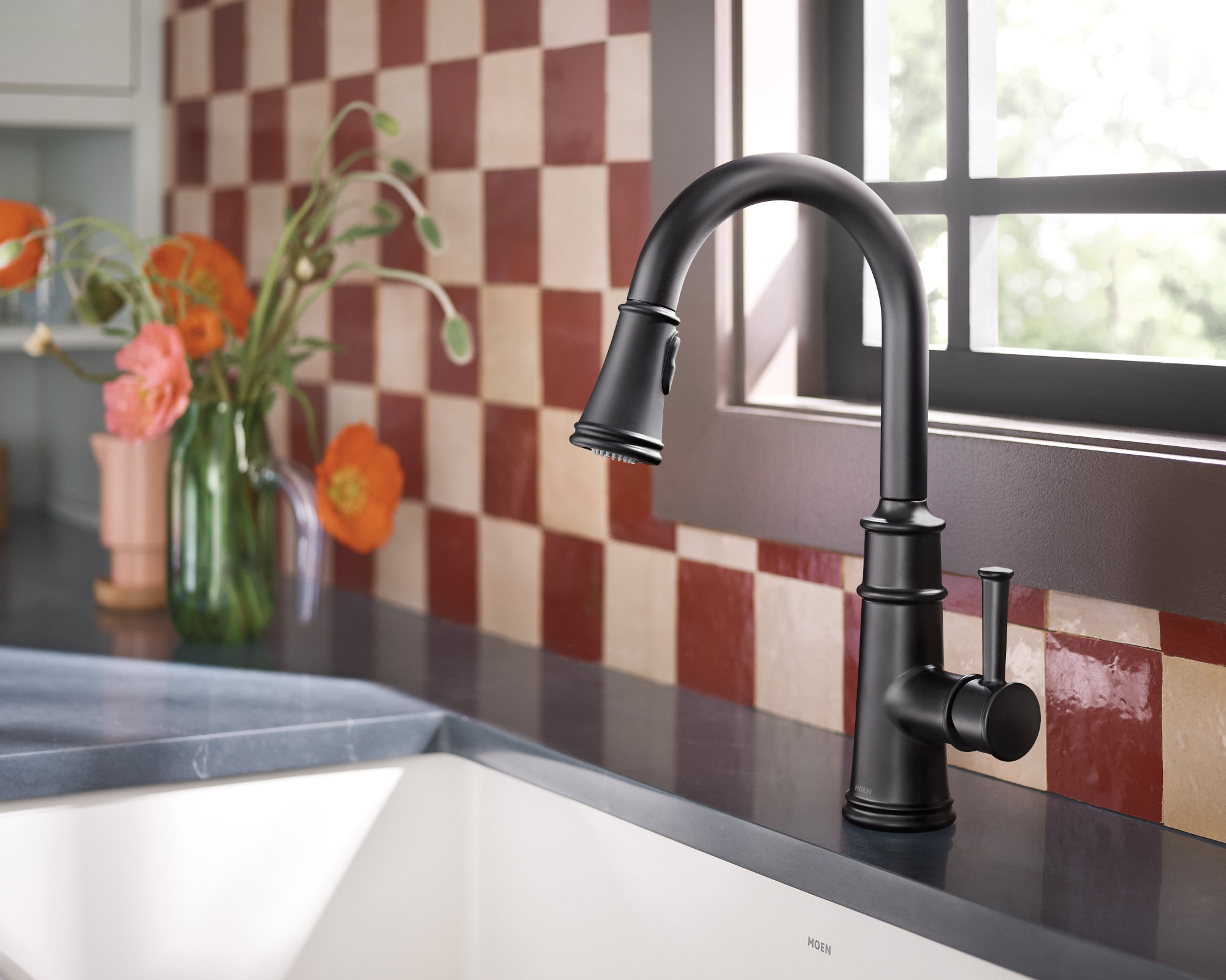 Moen Belfield One-Handle High Arc Pulldown Kitchen Faucet | Wayfair