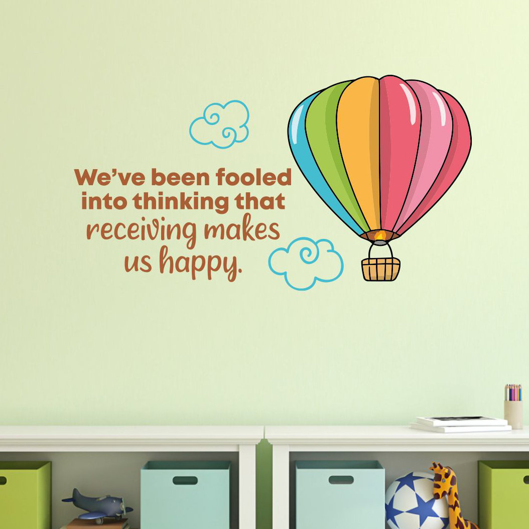 Zoomie Kids Us Happy Hot Air Balloon Vinyl Wall Decal | Wayfair
