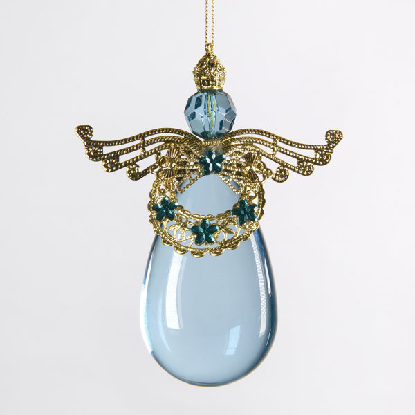 The Seasonal Aisle Long Acrylic Glass Smooth Angel Hanging Figurine ...