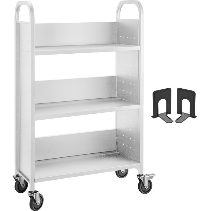 VEVOR Library L-Shaped Shelves Book Cart & Reviews | Wayfair