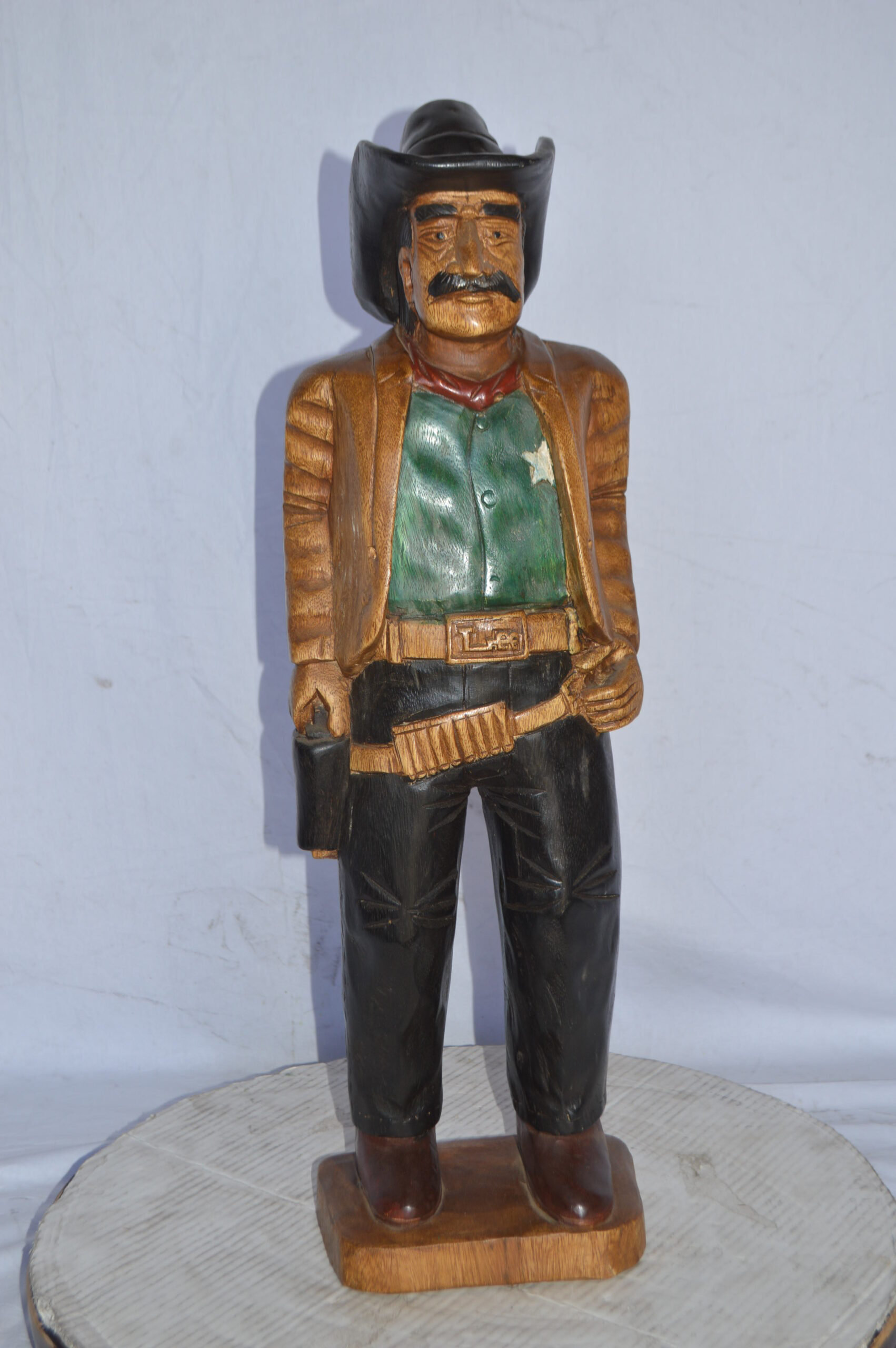 Foundry Select Jenson Sheriff Made of Wood Statue | Wayfair