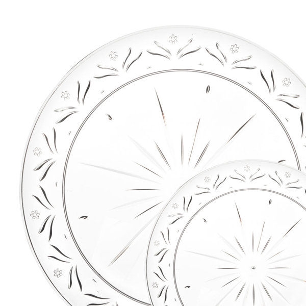 Ecoquality 6 Inch Round Clear Plastic Plates With Crystal Like Design ...
