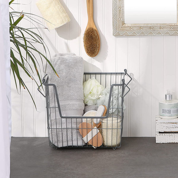 Rebrilliant Metal Wire Mesh Stackable Utility Storage Bin, Large ...