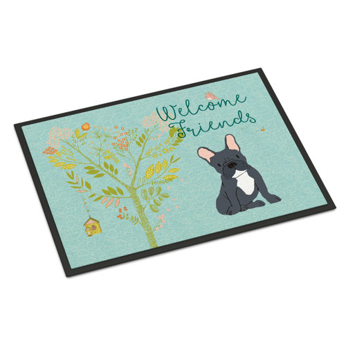 Winston Porter Yonker French Bulldog Non-Slip Outdoor Door Mat | Wayfair