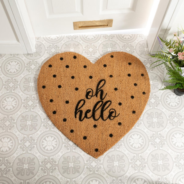 Maturi Heart Shaped Oh Hello Doormat | Wayfair.co.uk