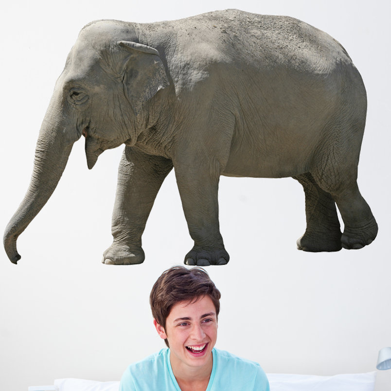 Wallhogs Lumbering Elephant Wall Decal | Wayfair