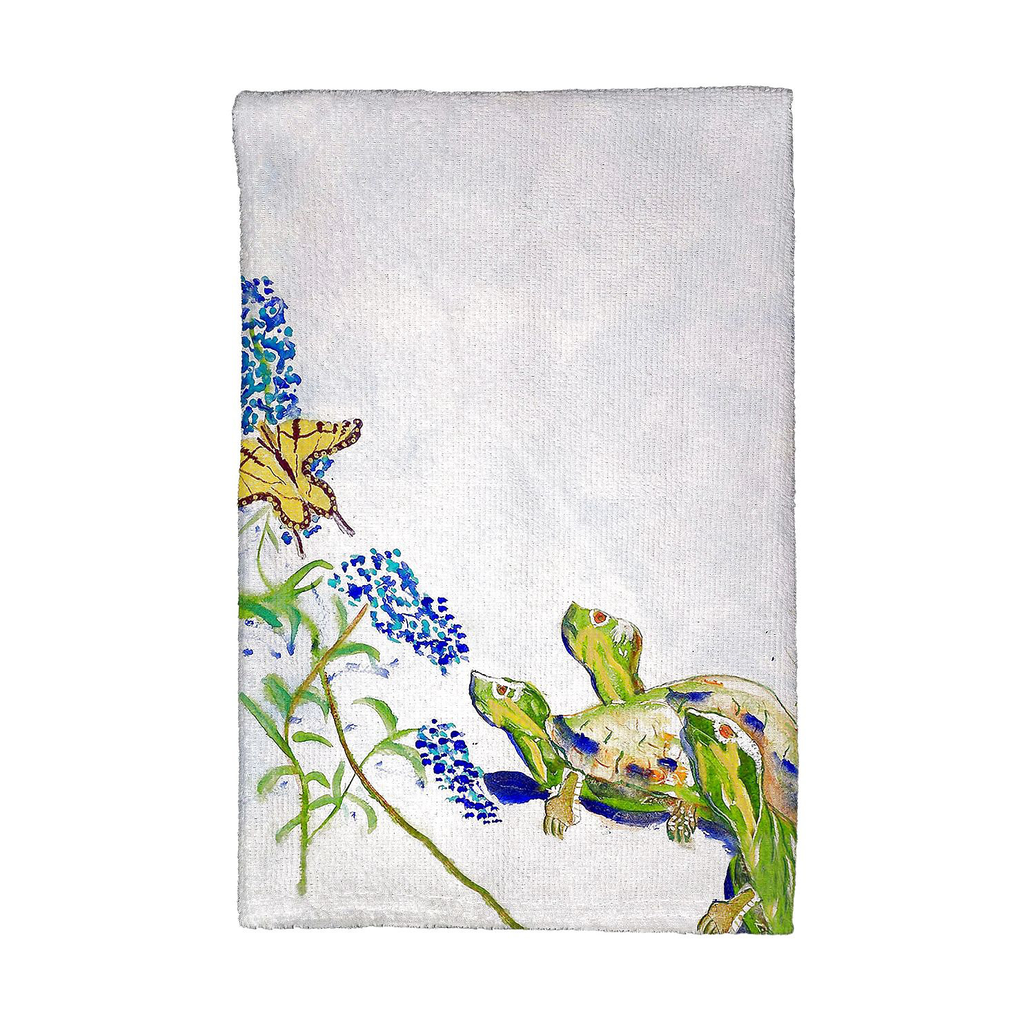 August Grove® Turtles and Butterfly Tea Towel | Wayfair