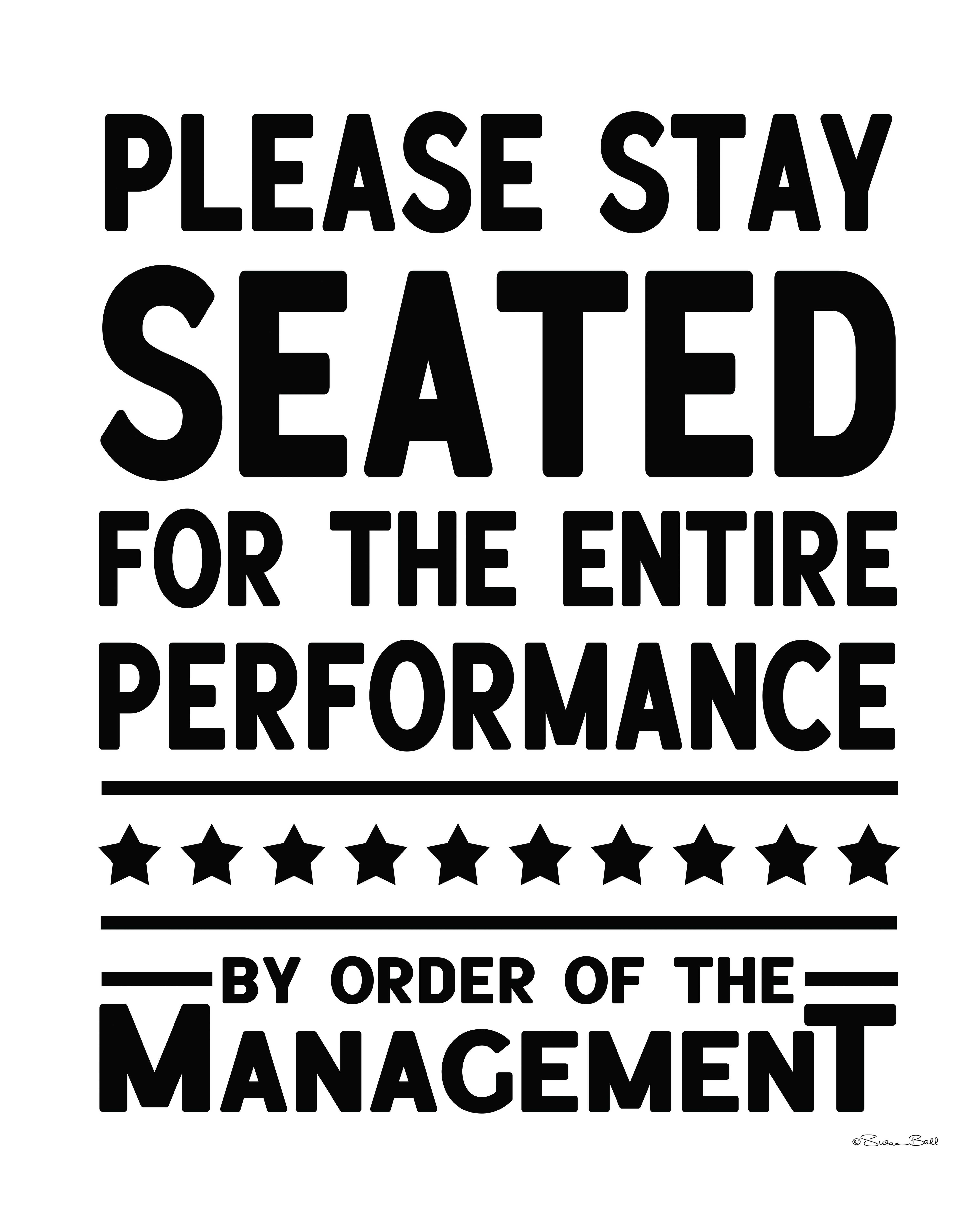 Trinx Please Stay Seated - Wrapped Canvas Textual Art | Wayfair