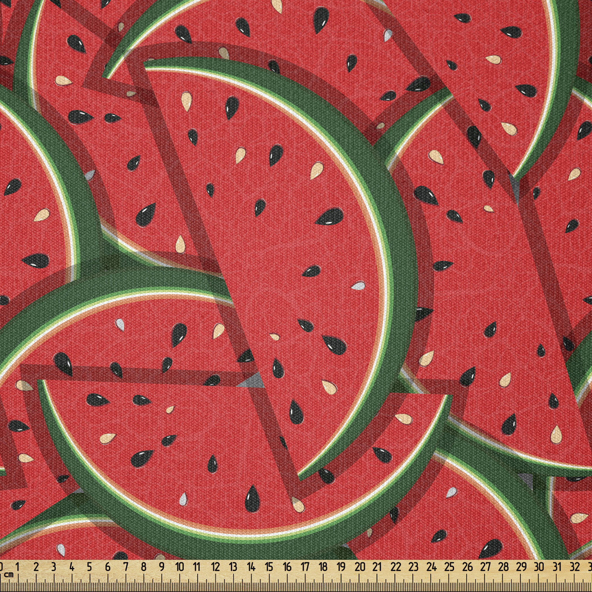 East Urban Home Fruits Fabric By The Yard, Refreshing Watermelon Slices ...