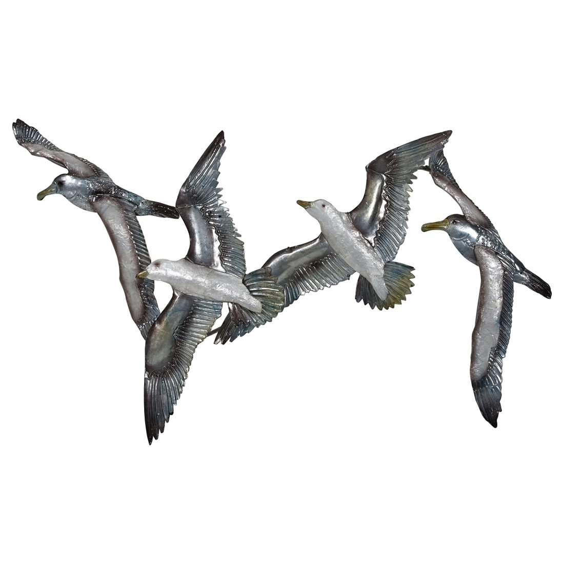 Rosecliff Heights Elegance Seagulls Flock Metal and Capiz Wall Décor ...