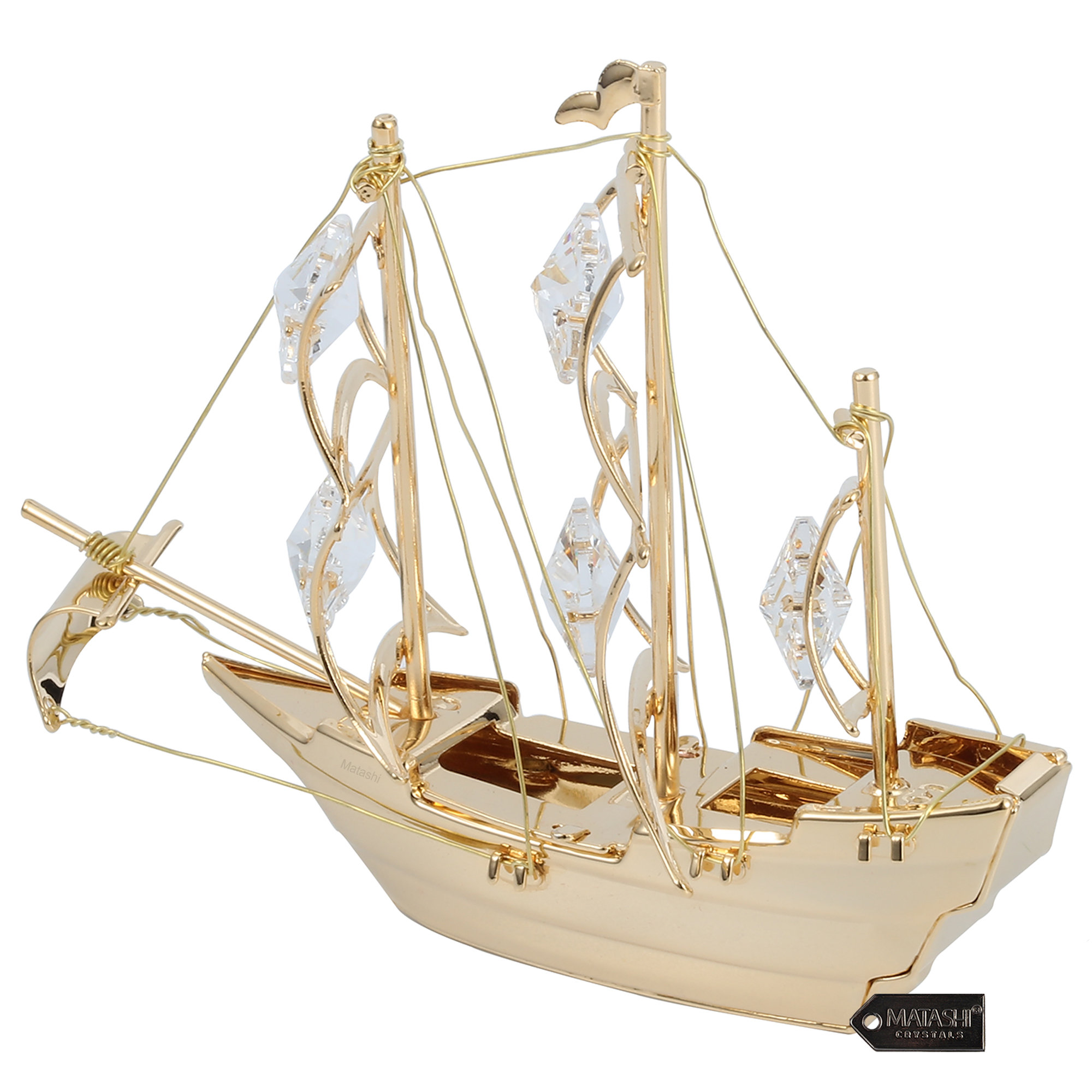 MatashiCrystal Mayflower Ship with Crystal Sculpture | Wayfair