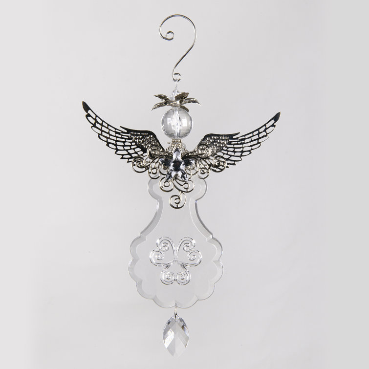 The Seasonal Aisle Long Acrylic Glass Angel Hanging Figurine Ornament ...