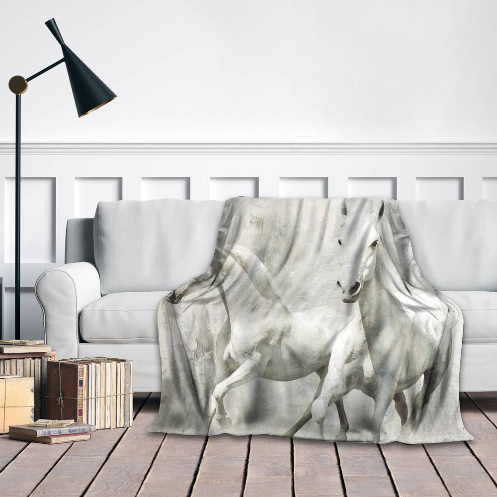 Begin Edition International Inc. Two White Horse Running Blanket | Wayfair