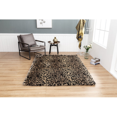 Everly Quinn Dewart Animal Print Brown/Black Area Rug | Wayfair