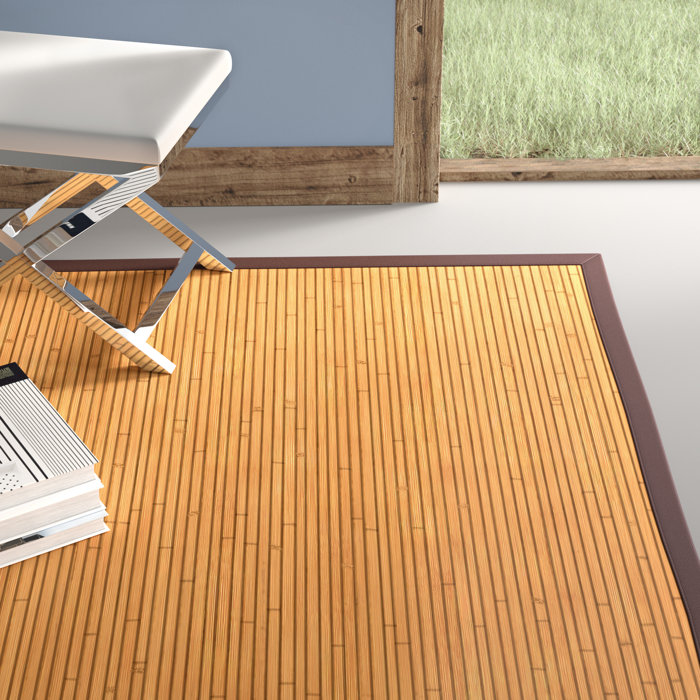 Beachcrest Home Coweta Machine Woven Bamboo Slat/Seagrass Brown Area ...