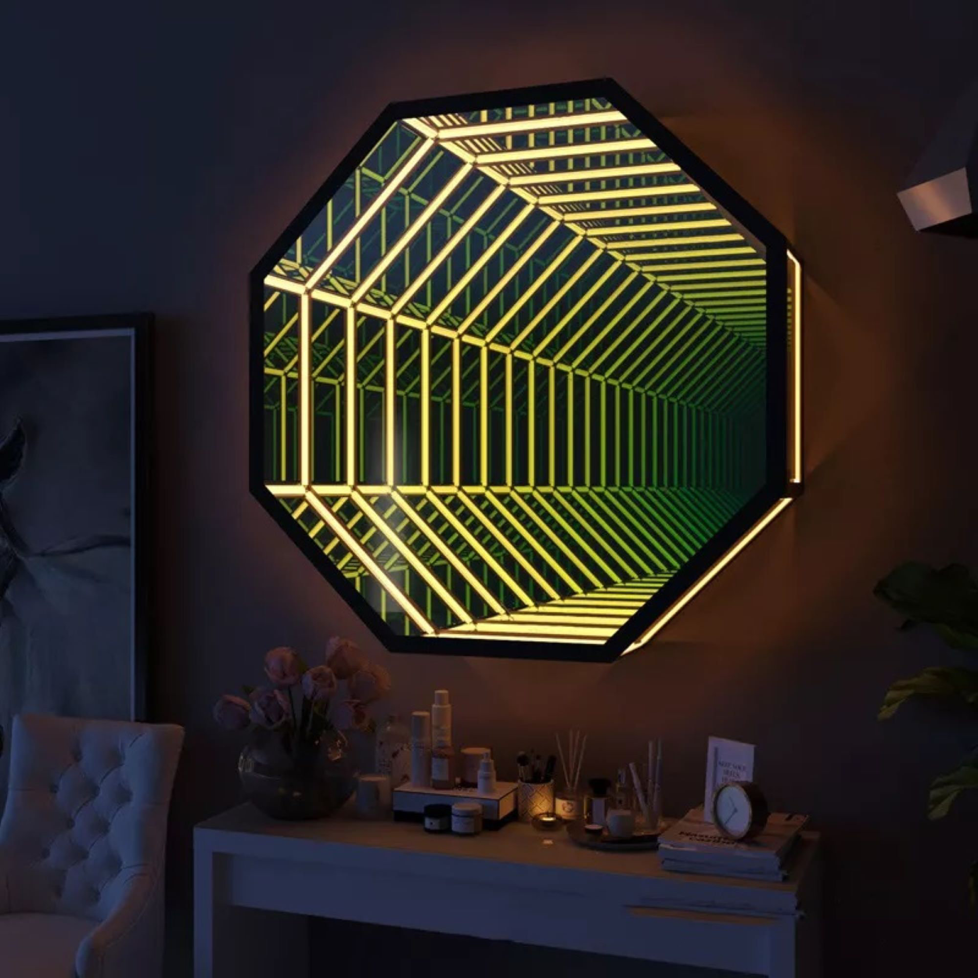 Ozarke 3D Octagon Infinity Mirror Light/Large | Wayfair