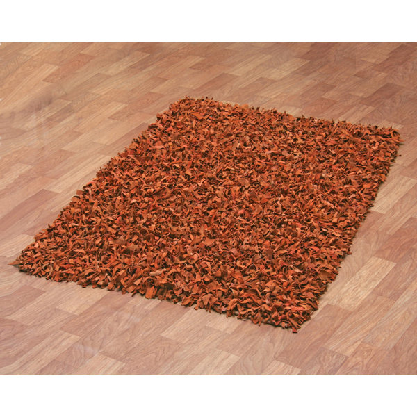 Ebern Designs Baum Handmade Copper Leather Shag Area Rug & Reviews ...