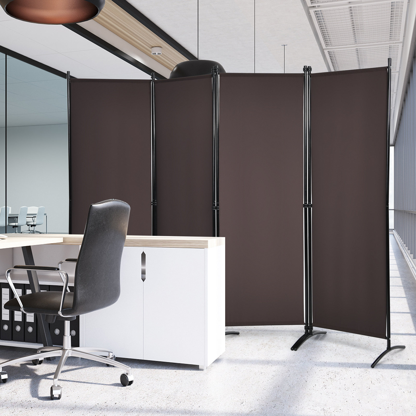 Topbuy 88'' W x 68'' H 4 - Panel Folding Room Divider | Wayfair