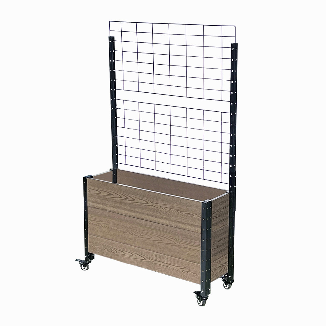 EverBloom Mobile Deep Trough Planter Box Raised Garden Bed W Vertical ...