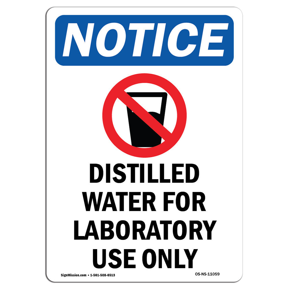 SignMission Osha Notice - Distilled Water For Sign With Symbol | Wayfair