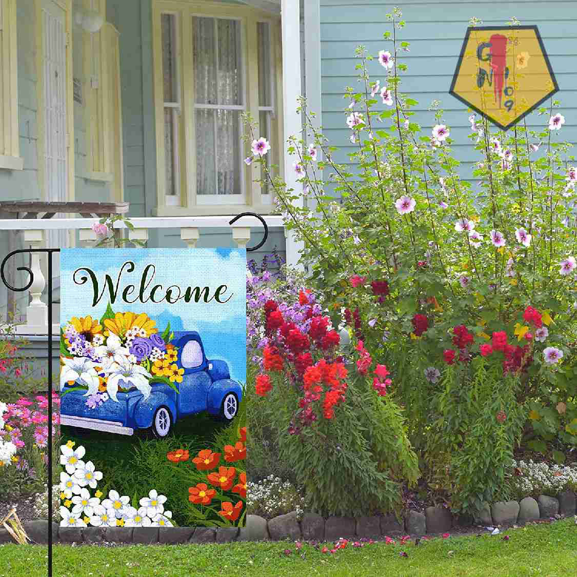 GN109 Welcome Spring Garden Flag 12 X 18 Inch Vertical Double Sided ...