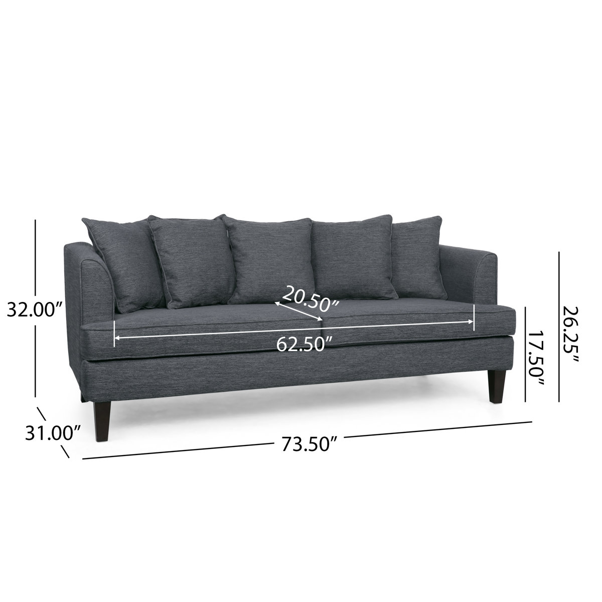 Latitude Run® 73.5'' Recessed Arm Sofa | Wayfair